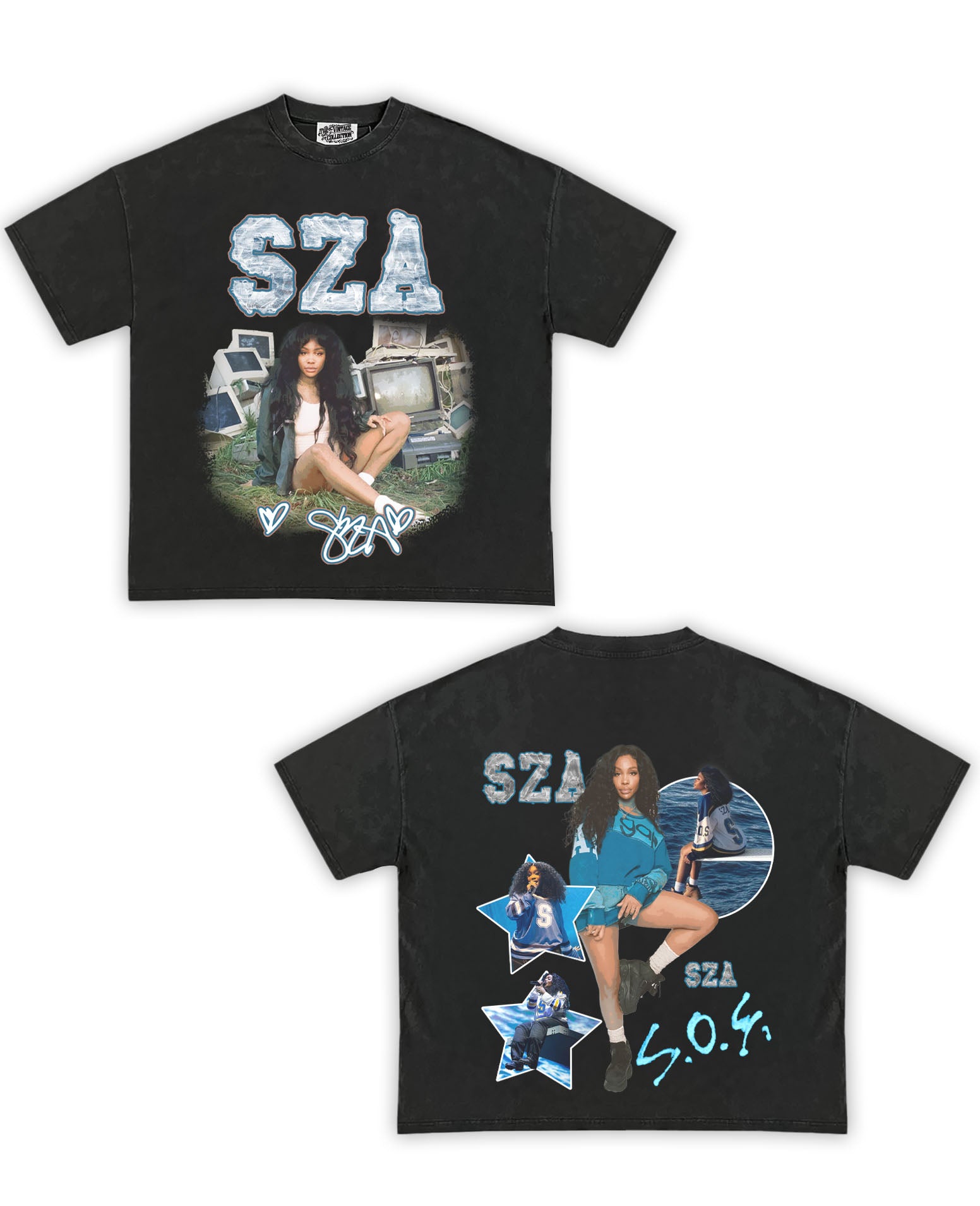 SZA Tribute Vintage Shirt #2: Front/Back (Vintage Black) – The Vintage ...