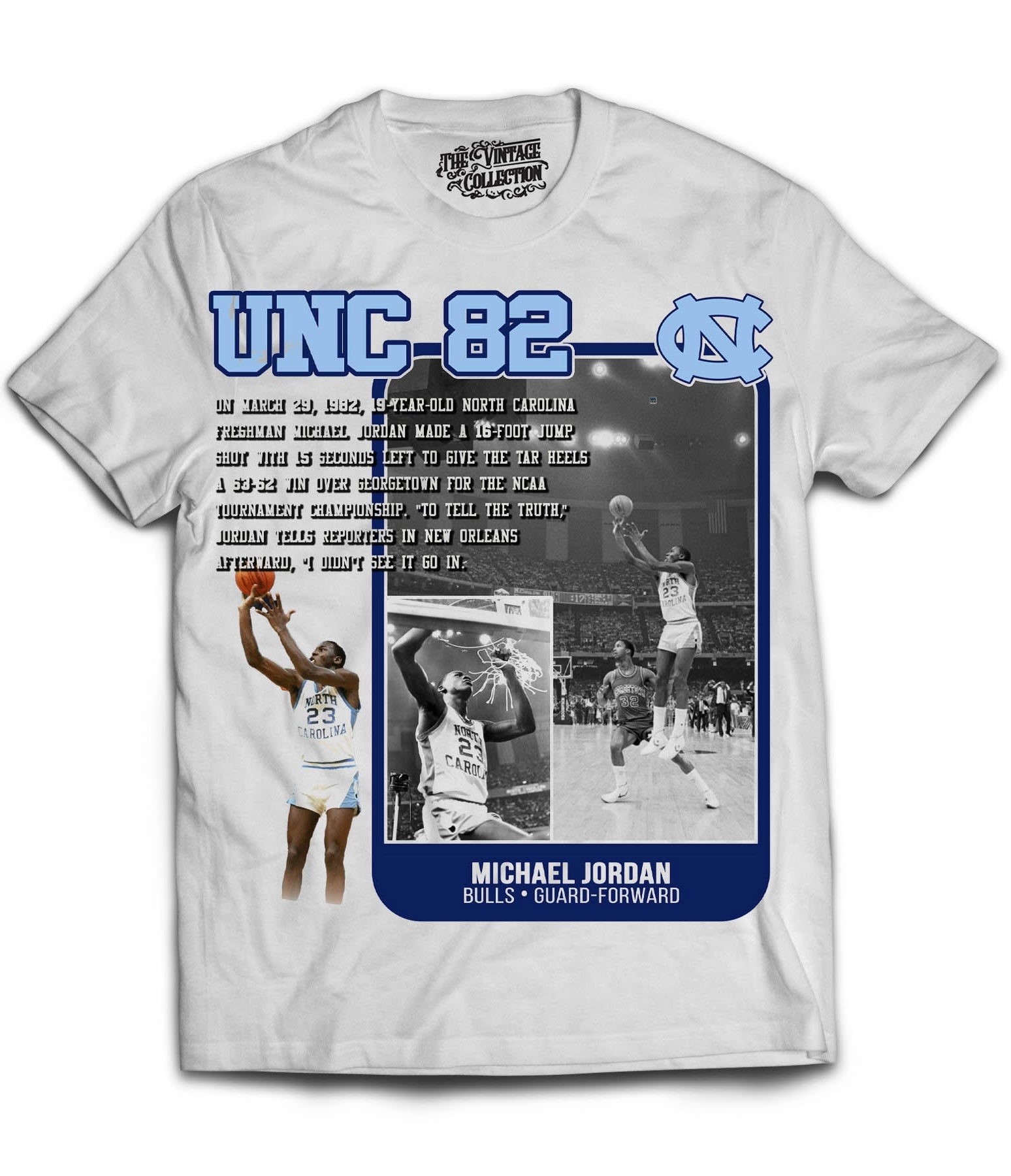 UNC 82 GOAT Tribute T-Shirt (WHITE) – The Vintage Collection